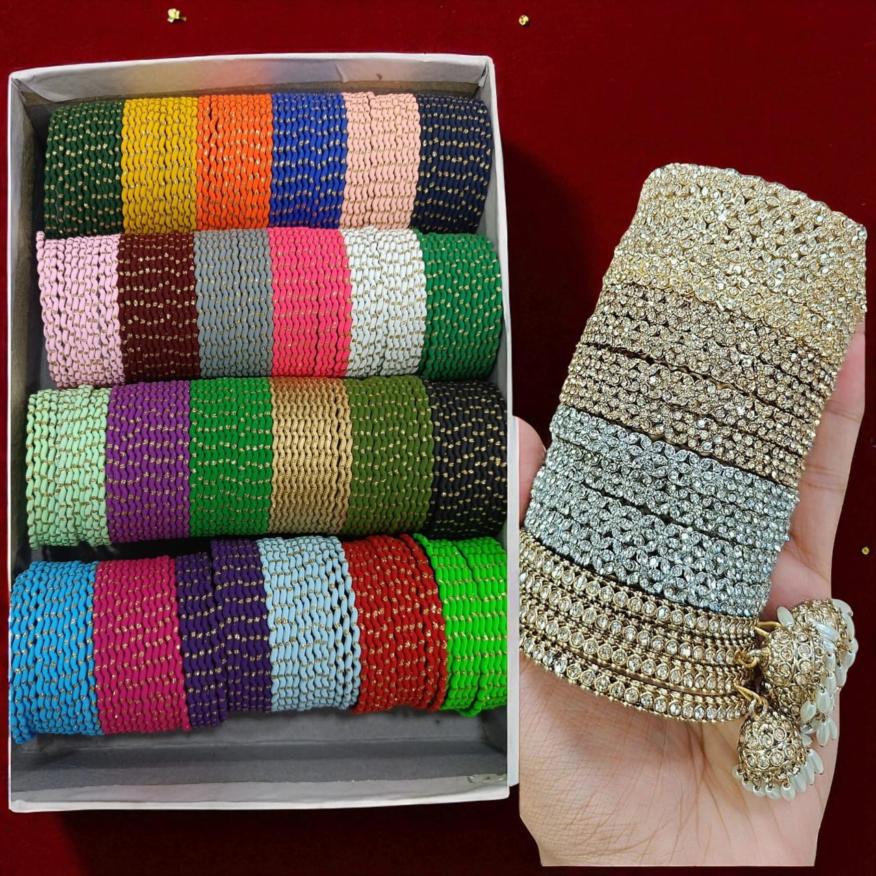 Saiyaara Zigzag Dotted Bangles Combo Box – RiDiTri
